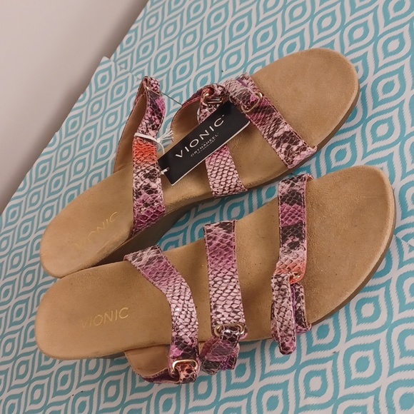 Vionic | Shoes | Vionic Animal Print Wedge Sandals Size 2 Nwt New ...